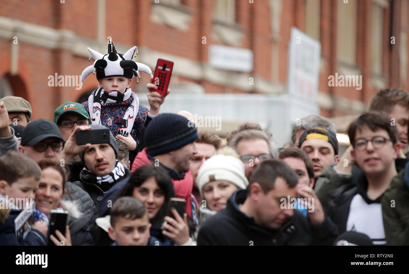 Fulham fans during the Premier League match at Craven Cottage, London ...