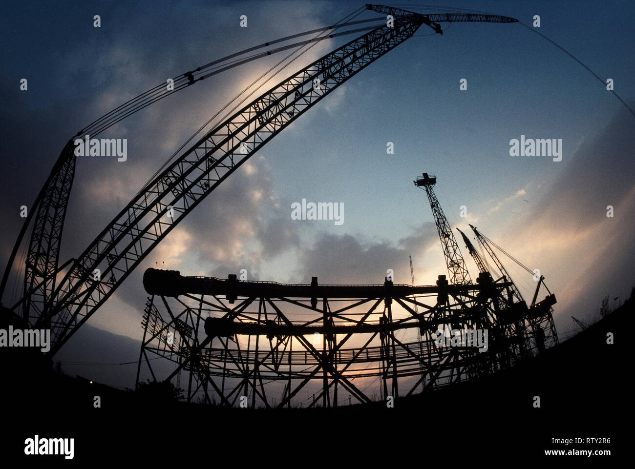 Magnus Field Oil Rig being launched at Nigg Bay, Scotland 1980 At the ...