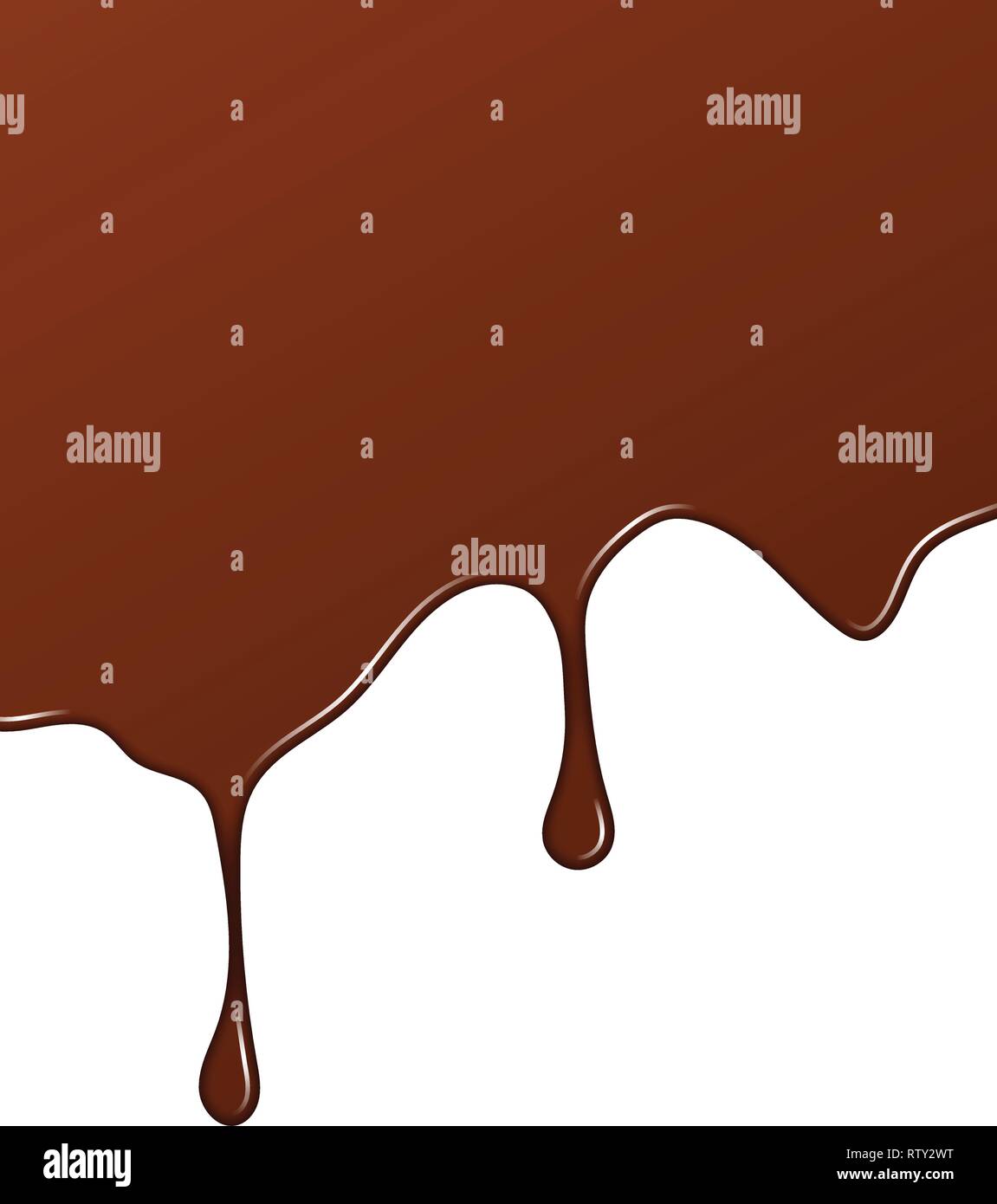 Melted Chocolate Syrup. Leaking Drops. Sweet Design. Vector ...