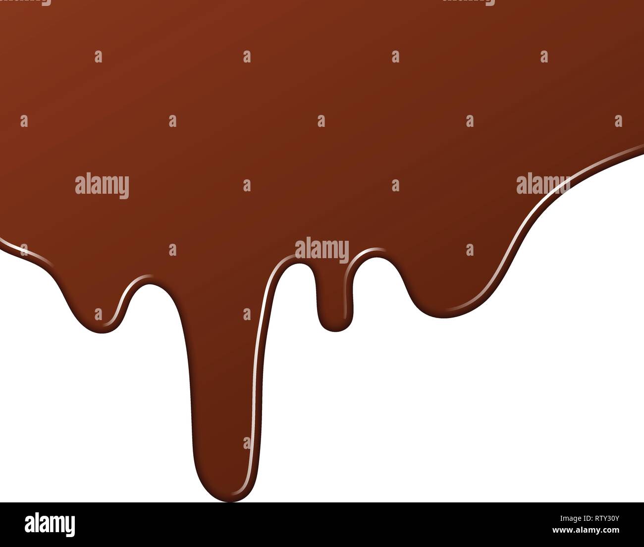 Melted Chocolate Syrup. Leaking Drops. Sweet Design. Vector ...