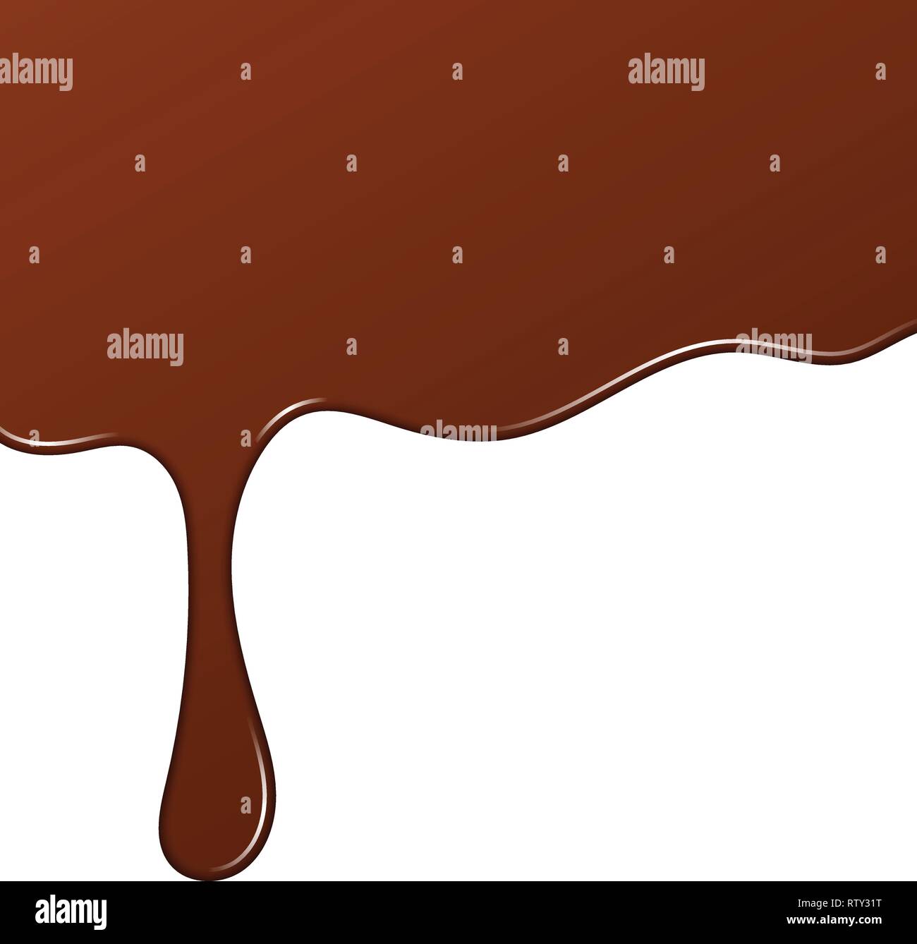 Melted Chocolate Syrup. Leaking Drops. Sweet Design. Vector ...