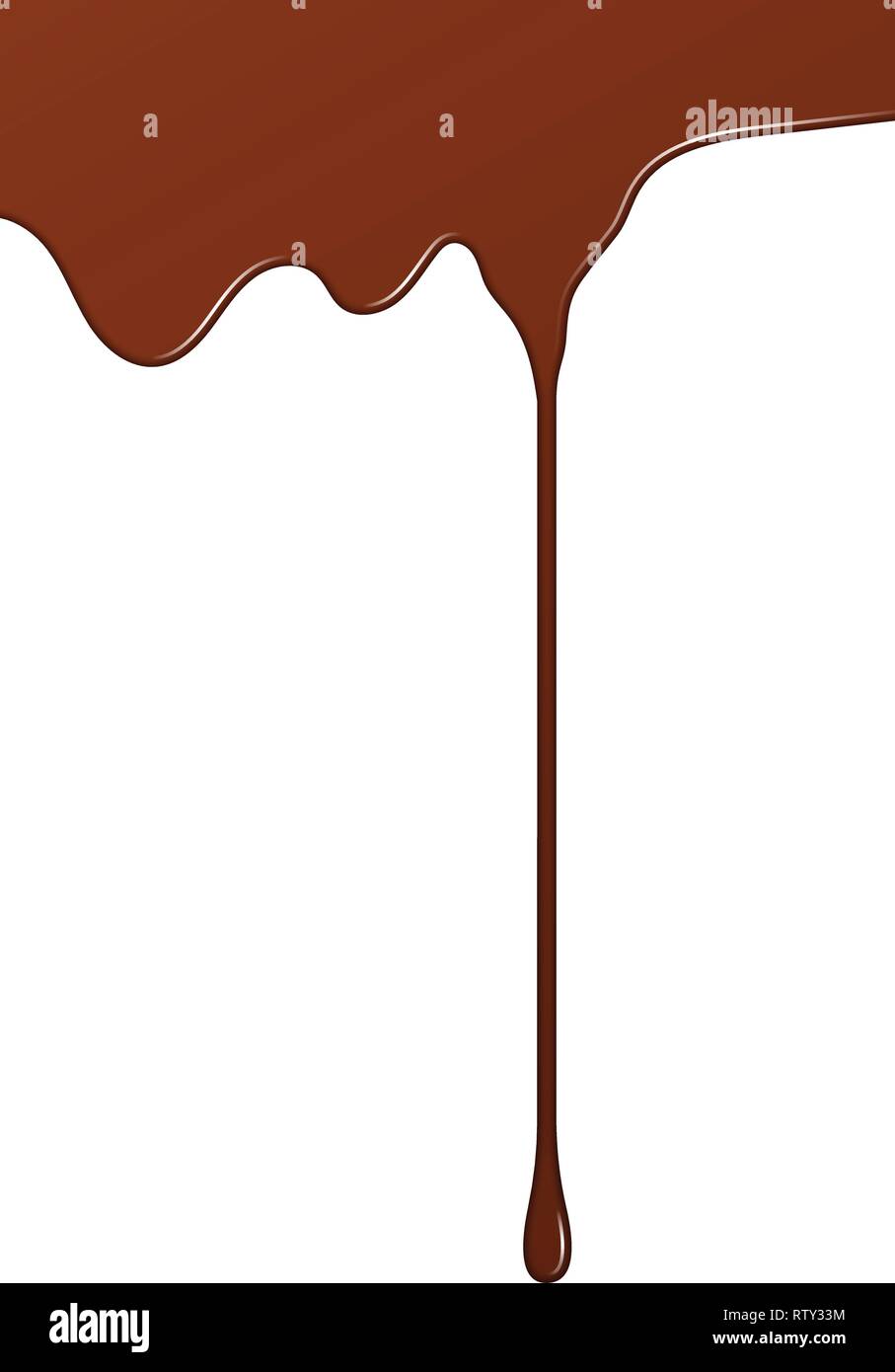 Melted Chocolate Syrup. Leaking Drops. Sweet Design. Vector ...