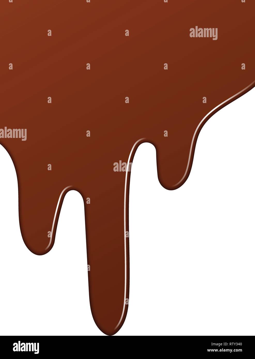 Melted Chocolate Syrup. Leaking Drops. Sweet Design. Vector ...