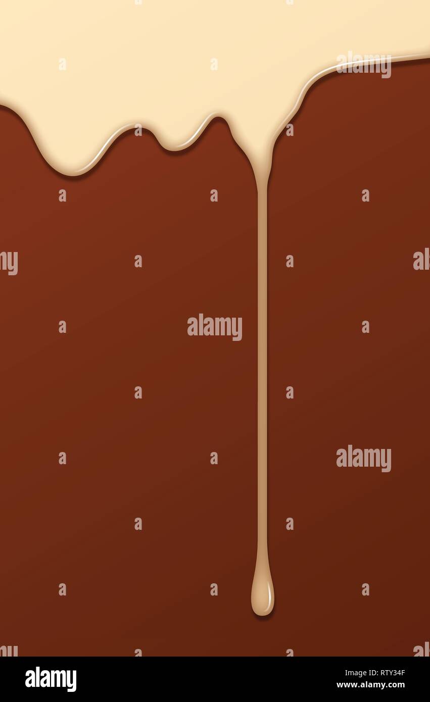 Melted Chocolate Syrup. Leaking Drops. Sweet Design. Vector ...