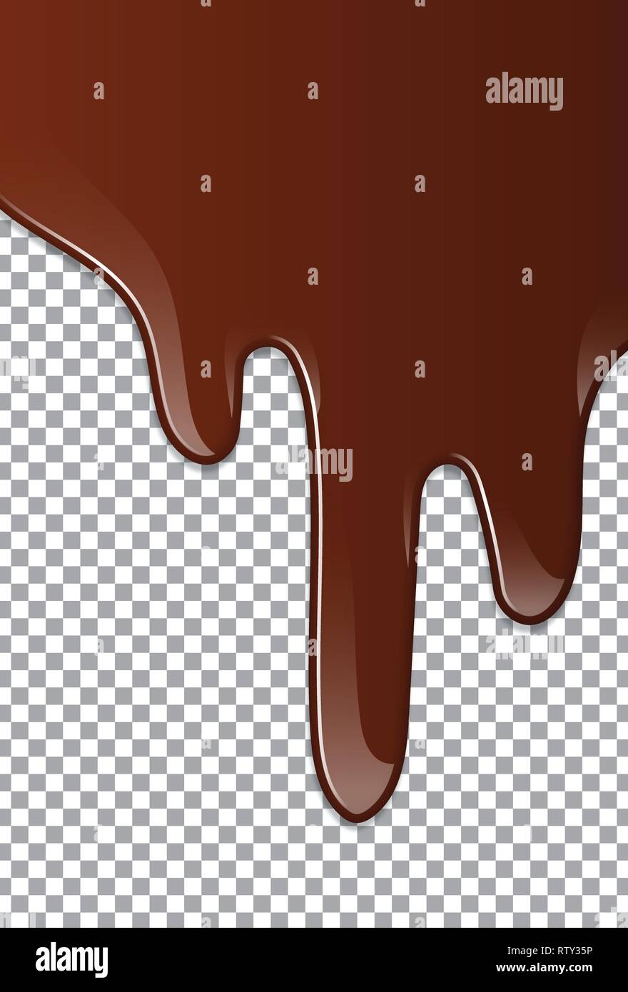 Melted Chocolate Syrup. Leaking Drops. Sweet Design. Vector ...