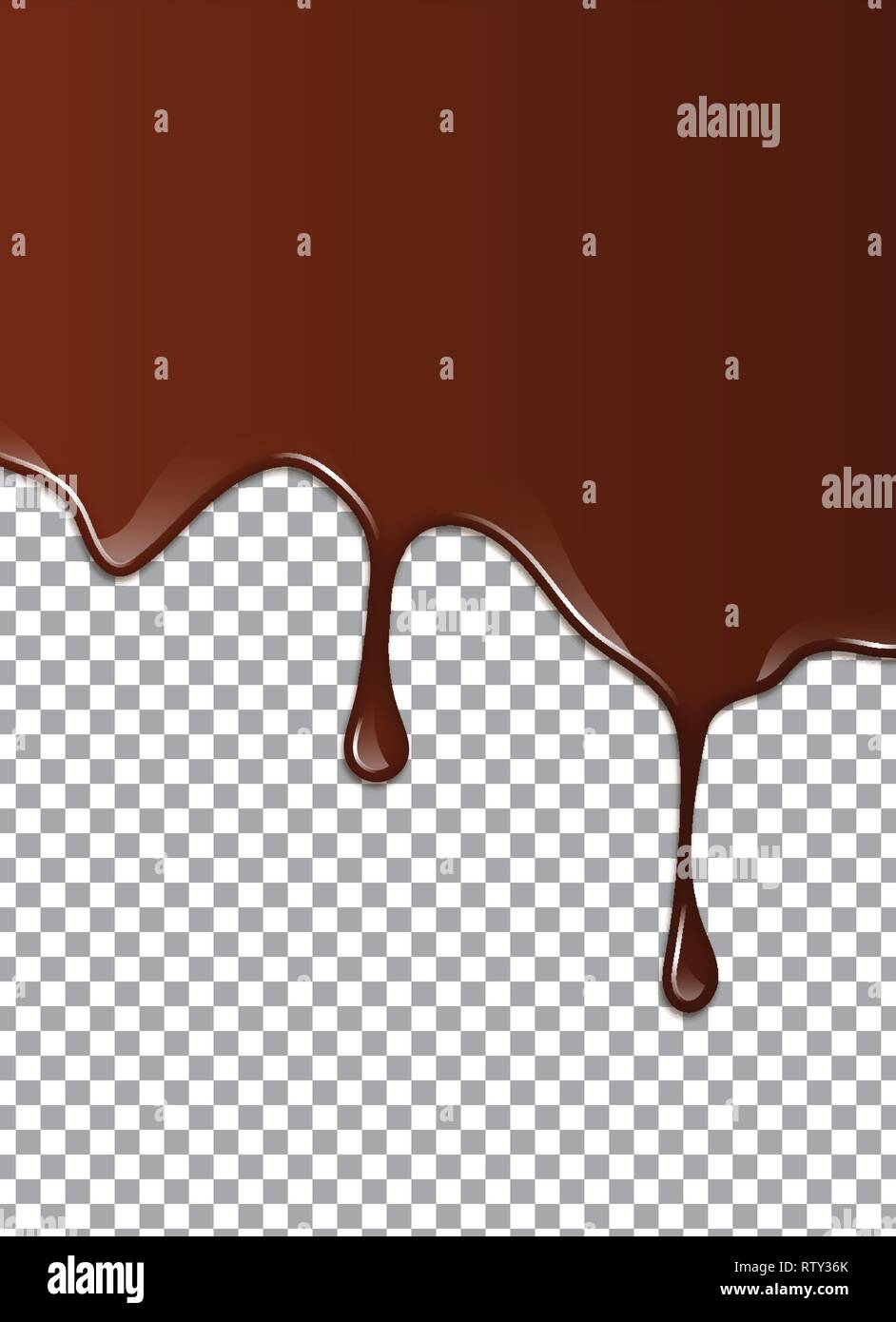 Melted Chocolate Syrup. Leaking Drops. Sweet Design. Vector ...