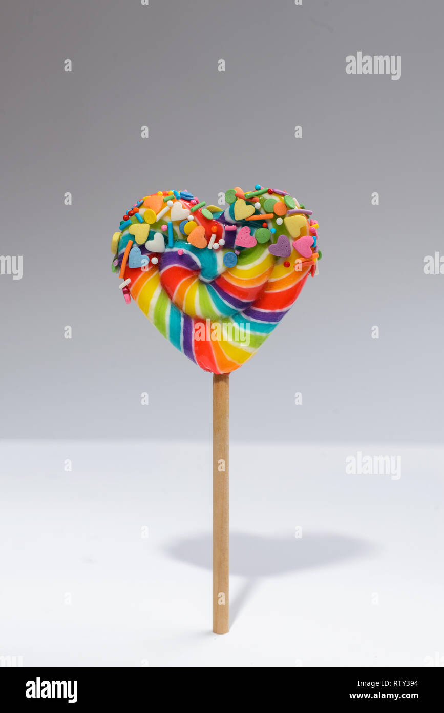 heart shaped lollipop Stock Photo - Alamy