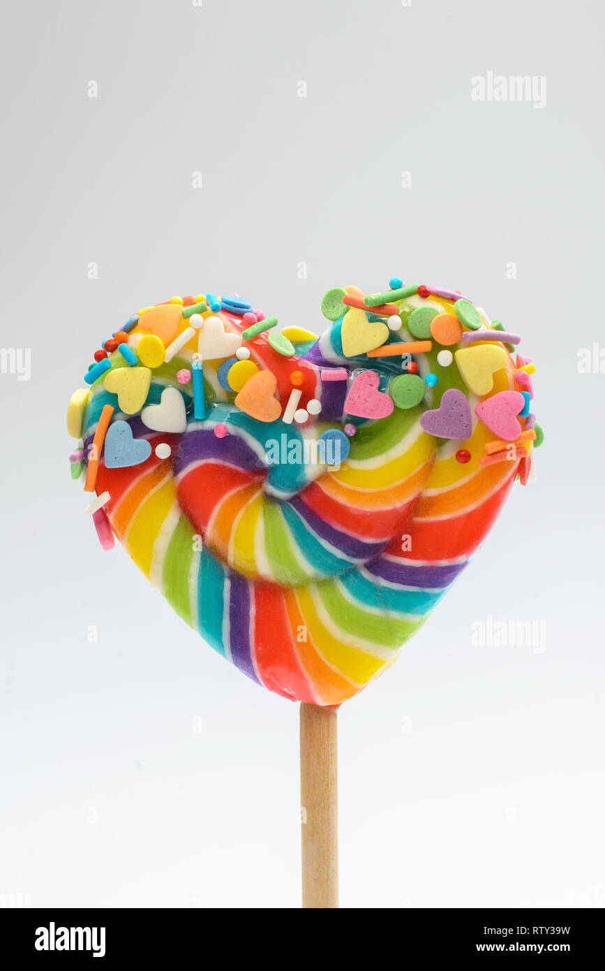 heart shaped lollipop Stock Photo - Alamy