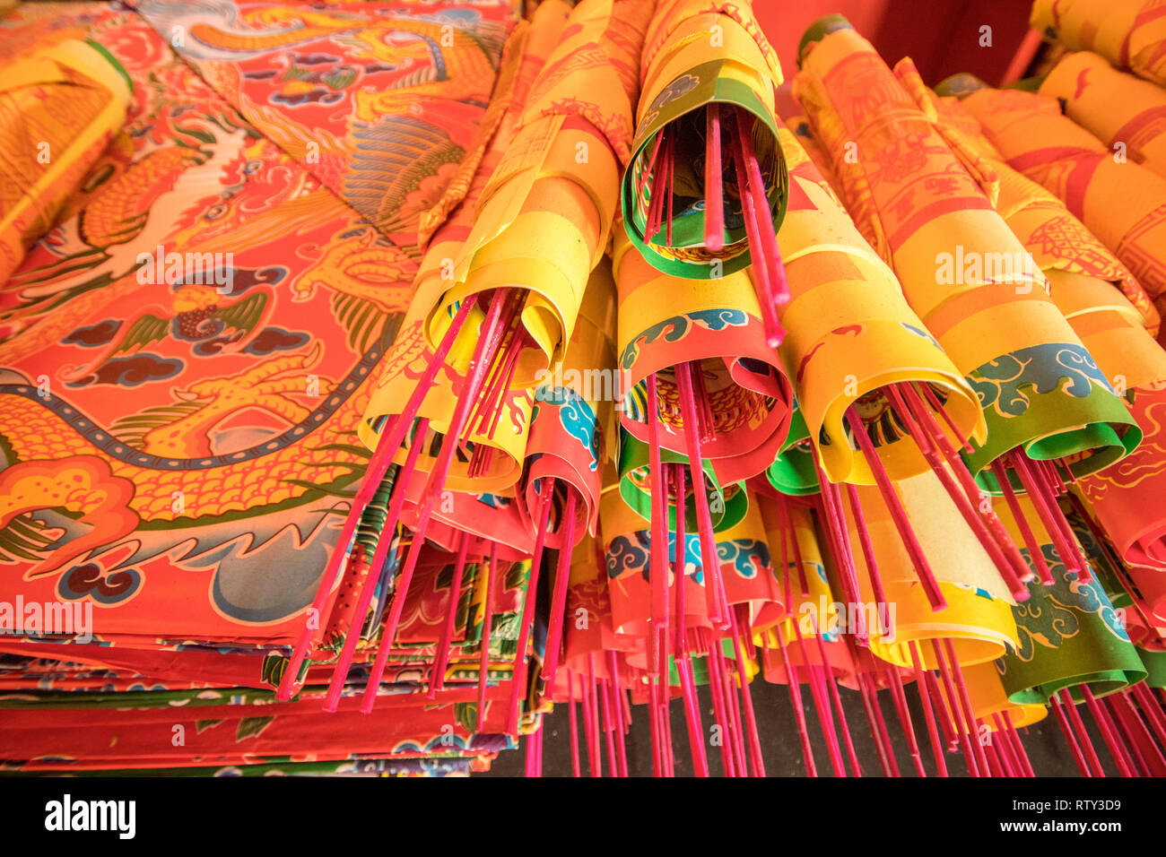 abstract close up of traditional chinese paper scrolls Stock Photo - Alamy