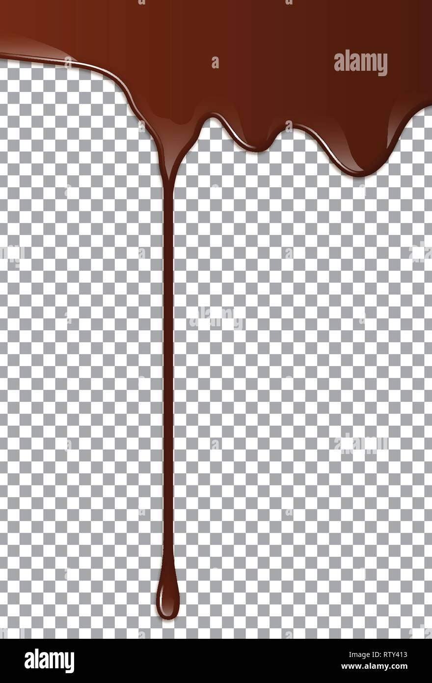 Melted Chocolate Syrup. Leaking Drops. Sweet Design. Vector ...