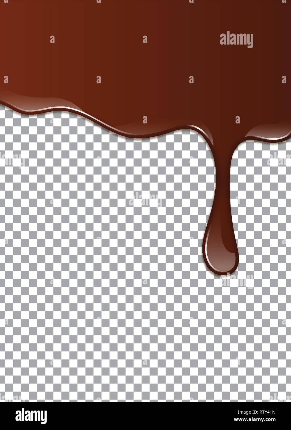 Melted Chocolate Syrup. Leaking Drops. Sweet Design. Vector ...