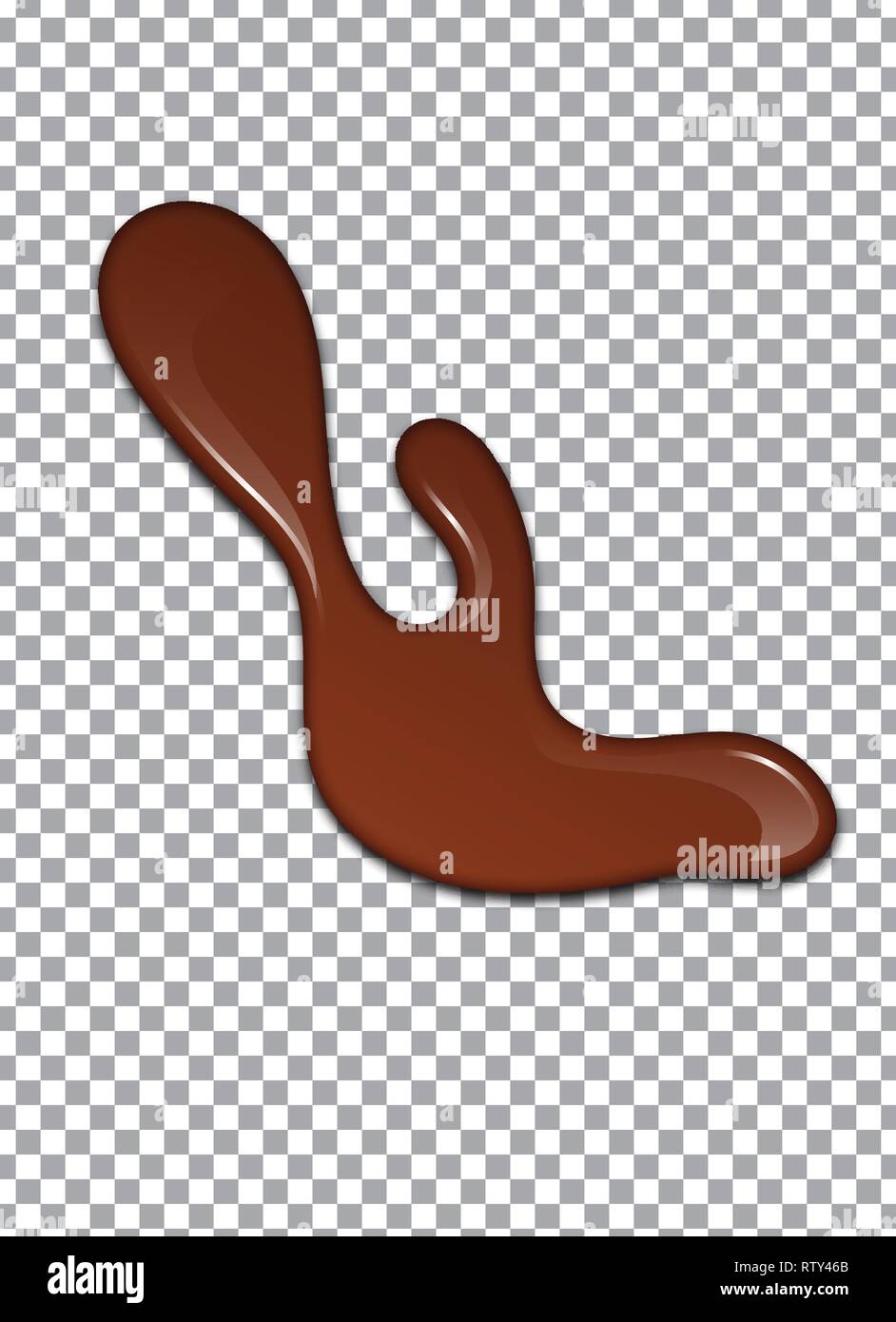 Melted Chocolate Syrup. Leaking Drops. Sweet Design. Vector ...