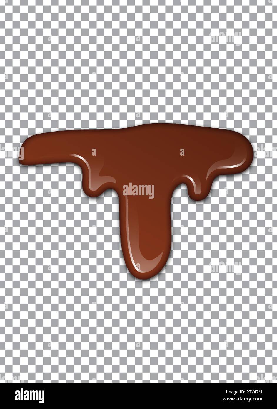 Melted Chocolate Syrup. Leaking Drops. Sweet Design. Vector ...