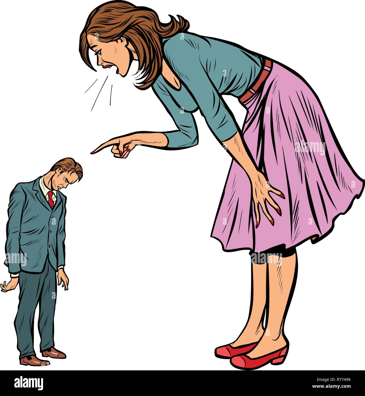 Family Scandal Wife Yelling At Husband Pop Art Retro Vector family-scandal-wife-yelling-at-husband-pop-art-retro-vector