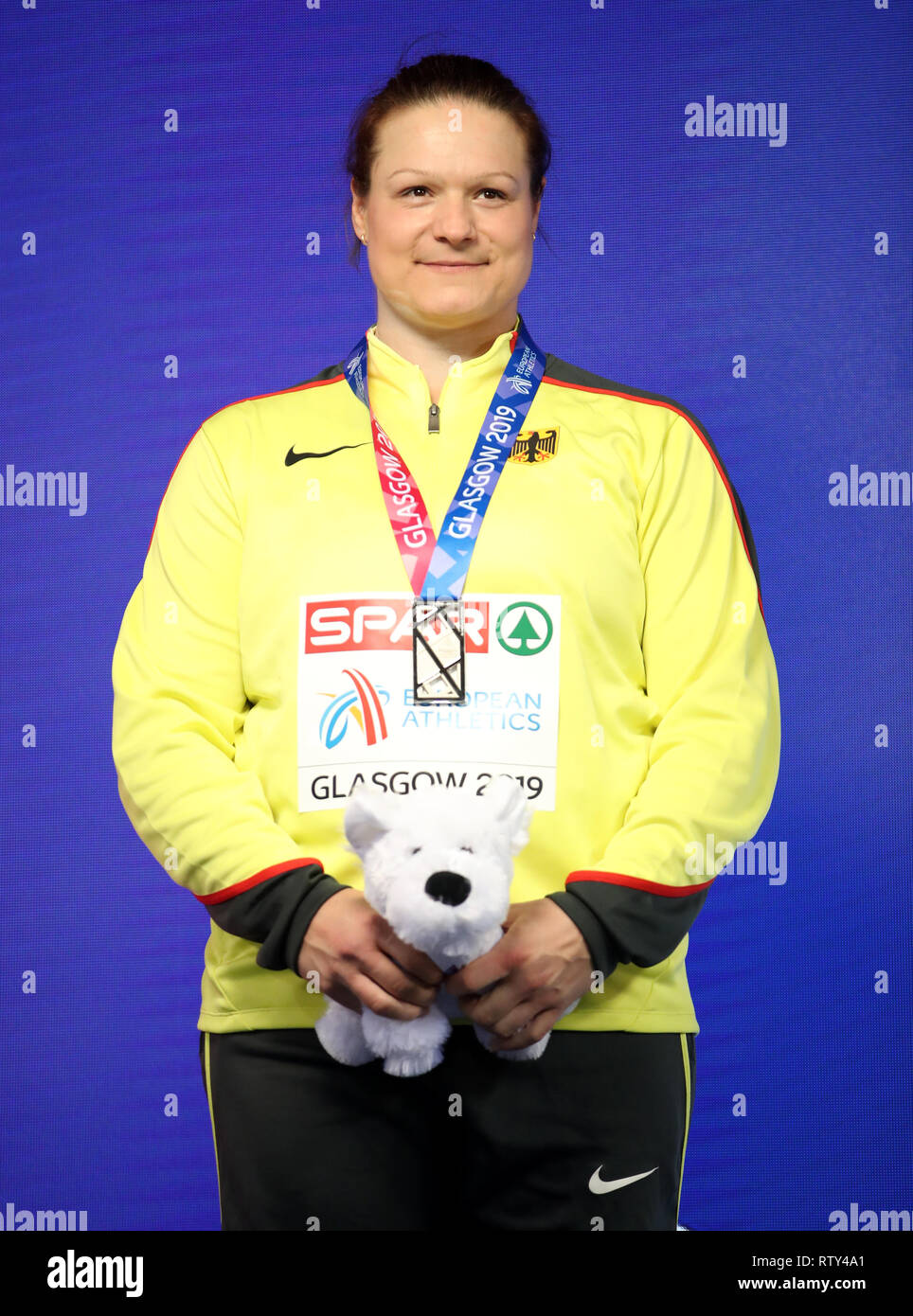 Germany's Christina Schwanitz poses with her silver medal from the ...