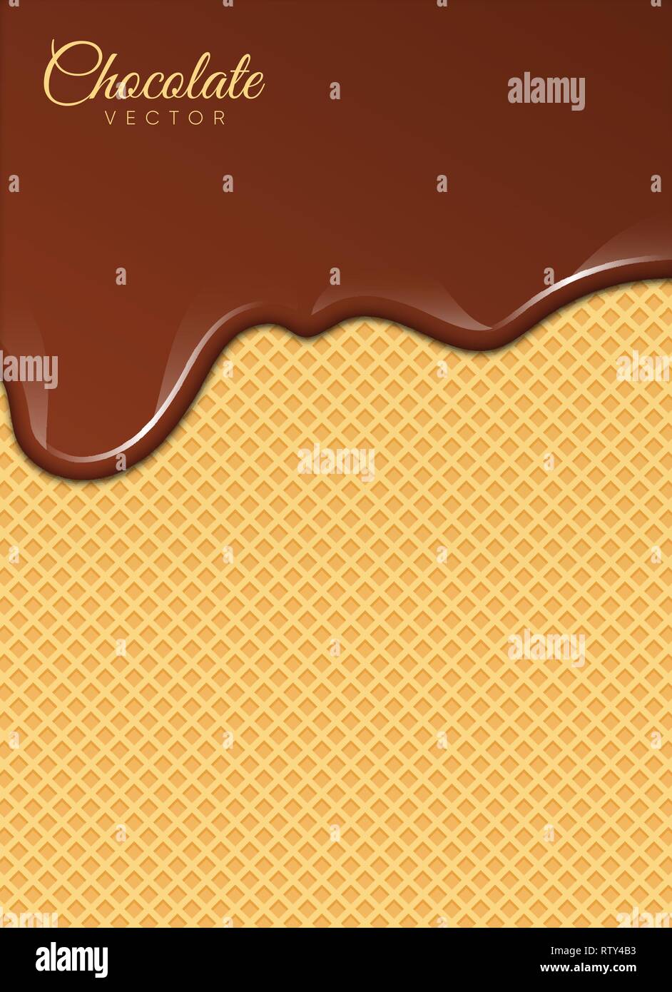 Melted Chocolate Syrup. Leaking Drops. Sweet Design. Vector ...