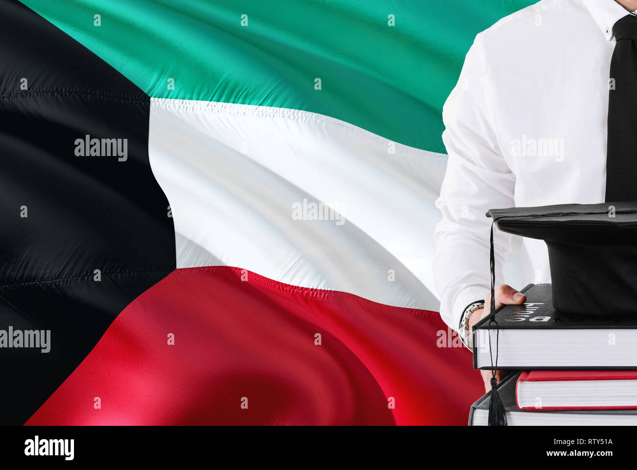 Successful Kuwaiti student education concept. Holding books and ...