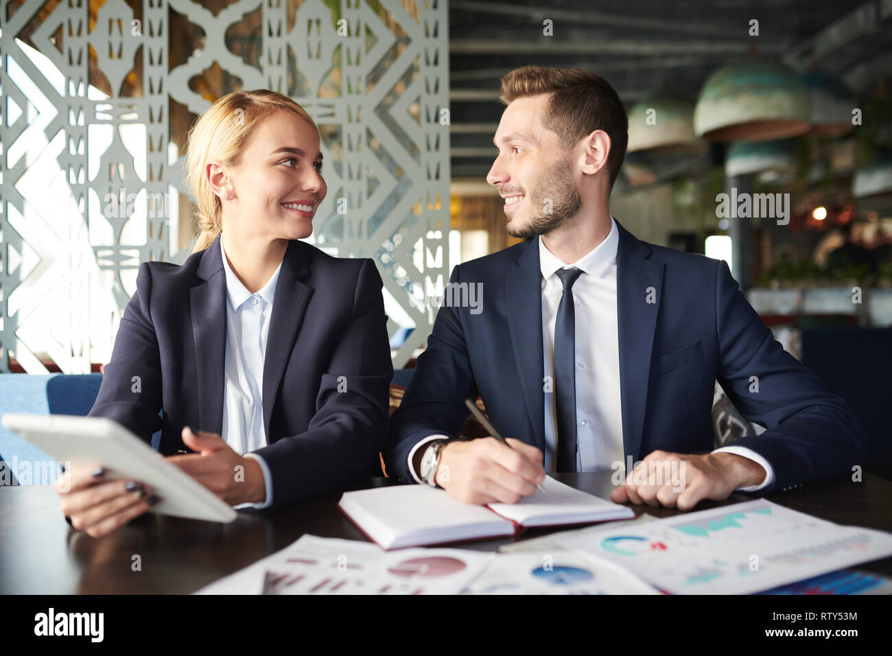 Discussing ideas for project Stock Photo - Alamy