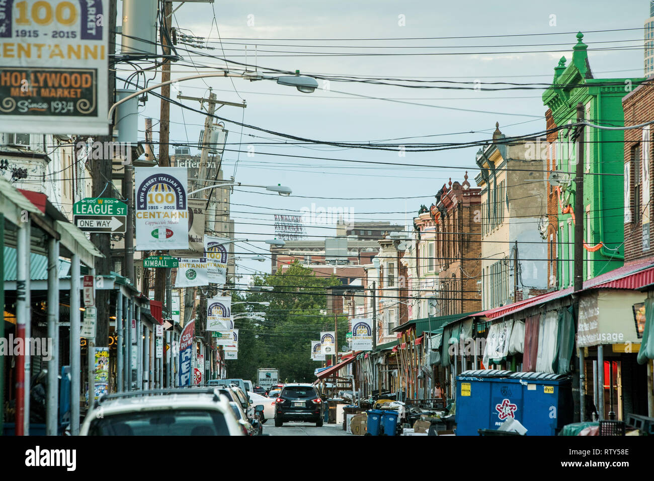Italian Market South Philadelphia looking north Stock Photo - Alamy