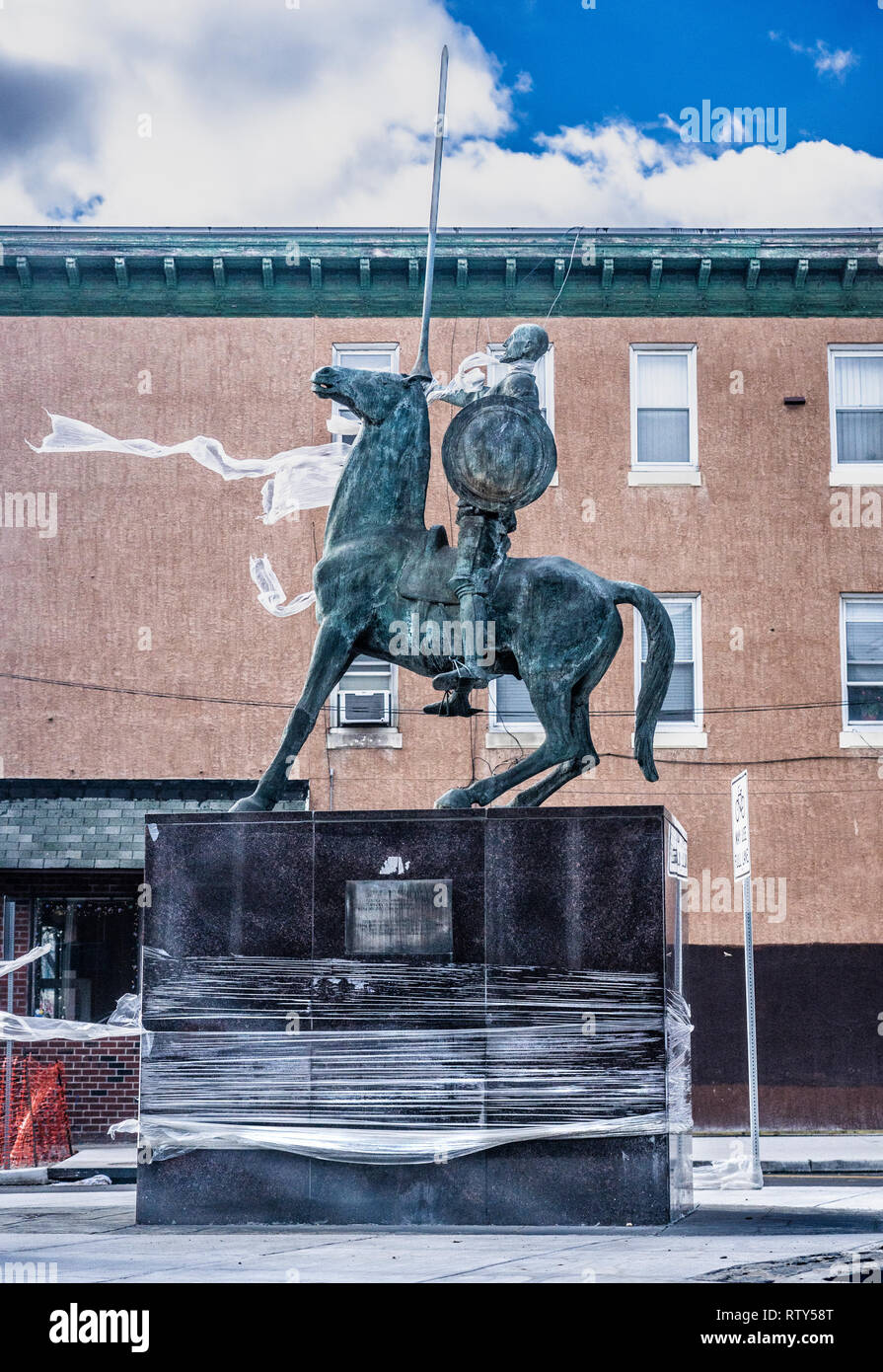 statue of Don Quixote in north Philadelphia Stock Photo - Alamy