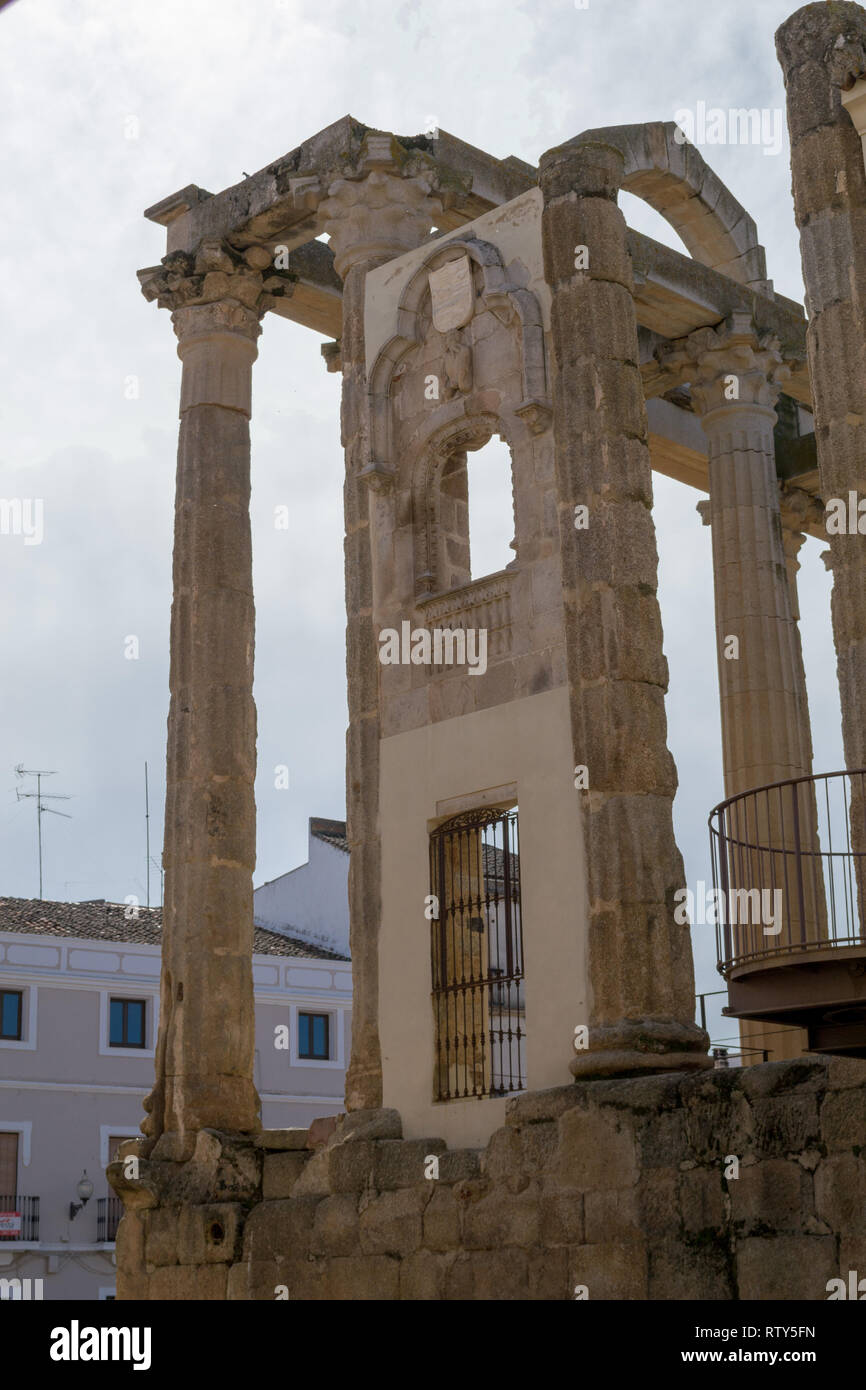 Temple in Merida (Spain) to the goddess of the hunt, Diana Stock Photo ...
