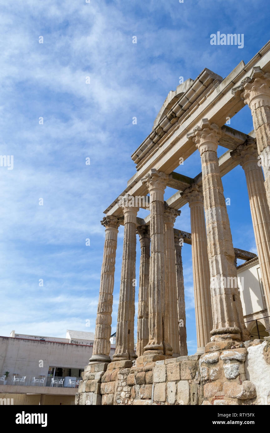 Temple in Merida (Spain) to the goddess of the hunt, Diana Stock Photo ...