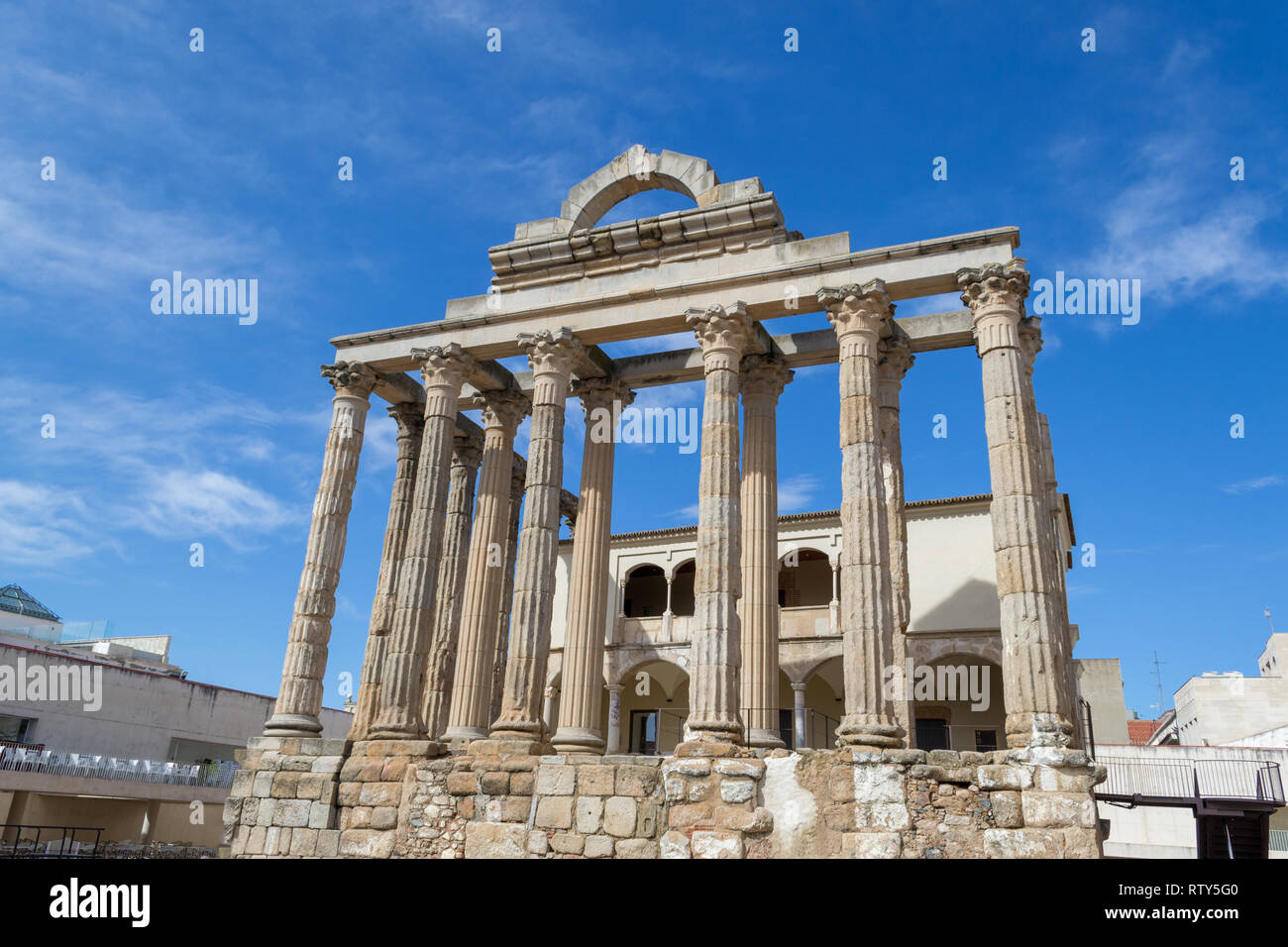 Temple in Merida (Spain) to the goddess of the hunt, Diana Stock Photo ...