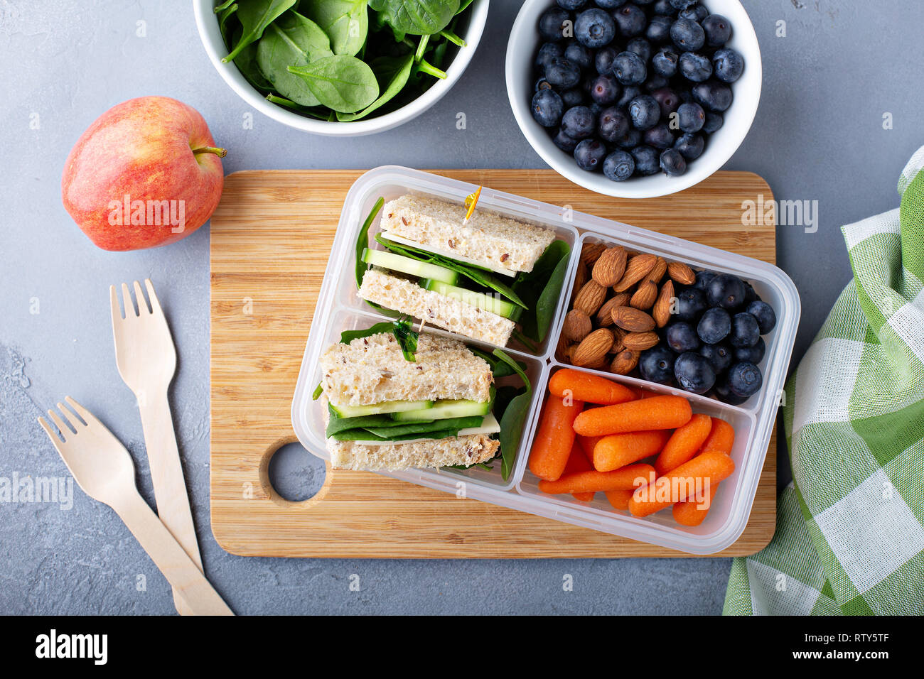 Healthy vegetarian lunch or snack to go with a sandwich, fruits and ...
