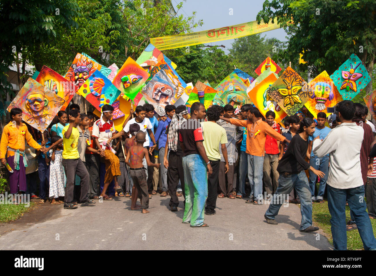 A colourful rally brings out from the Khulna Art Collage to celebrate ...