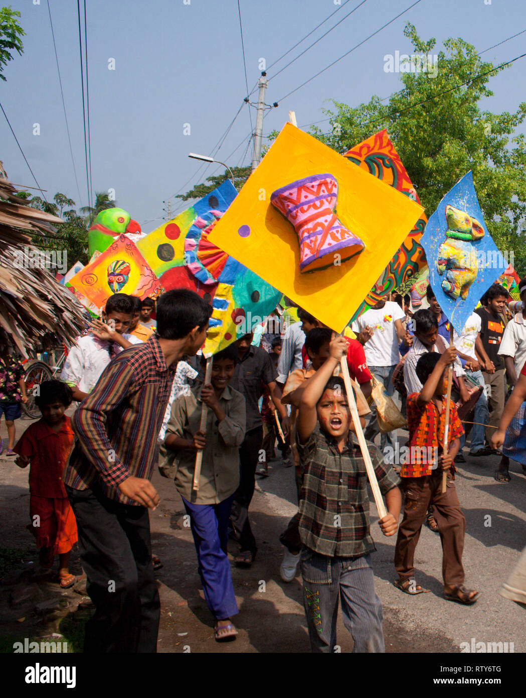 A colourful rally brings out from the Khulna Art Collage to celebrate ...