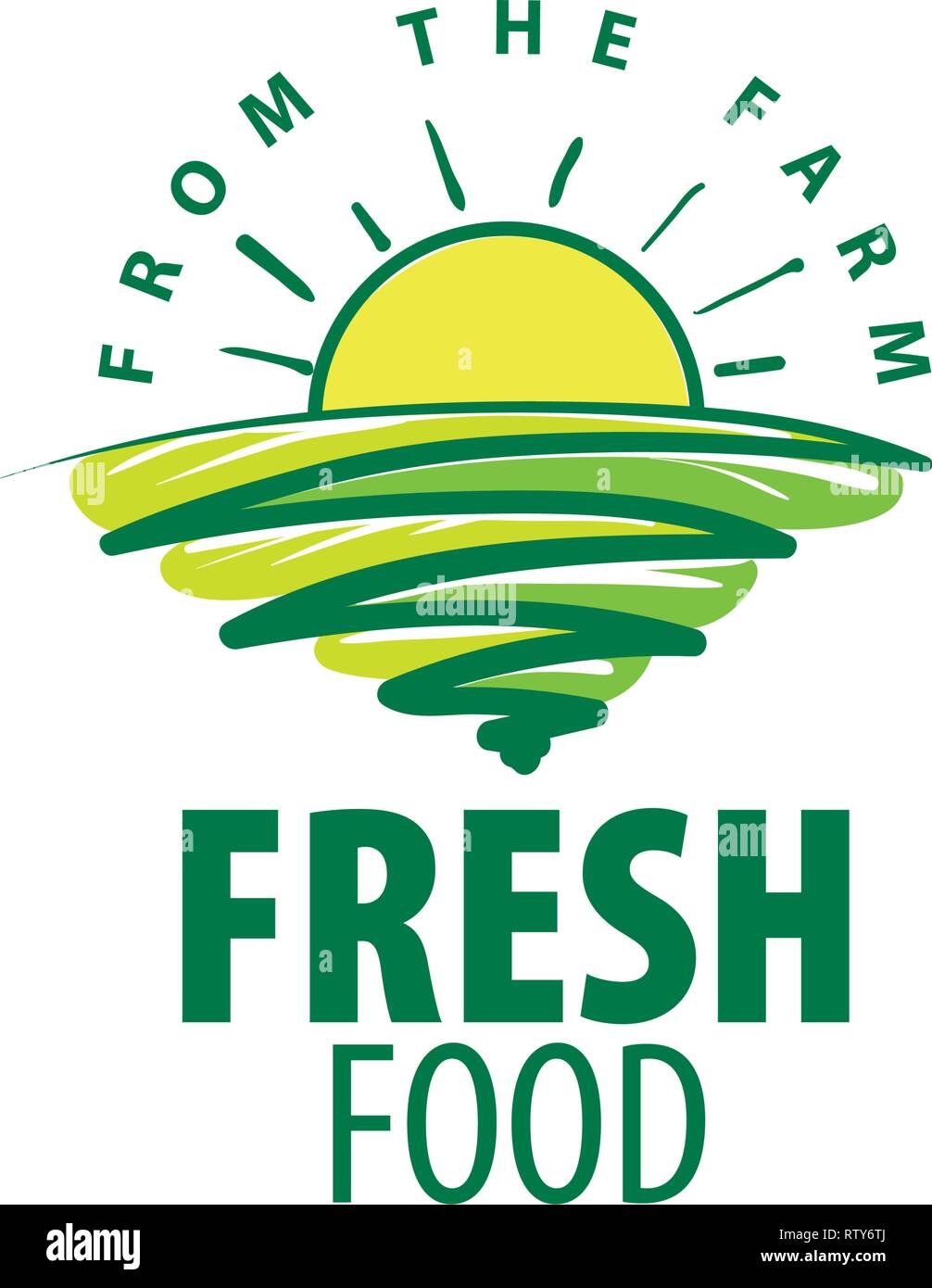Logo fresh food from the farm. Vector illustration on white background ...