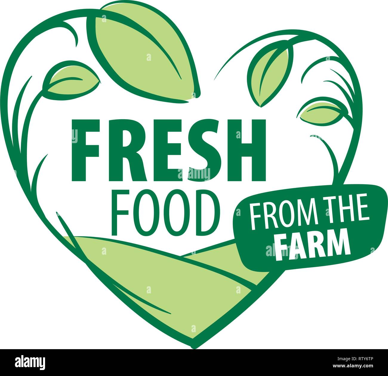 Logo fresh food from the farm. Vector illustration on white background ...