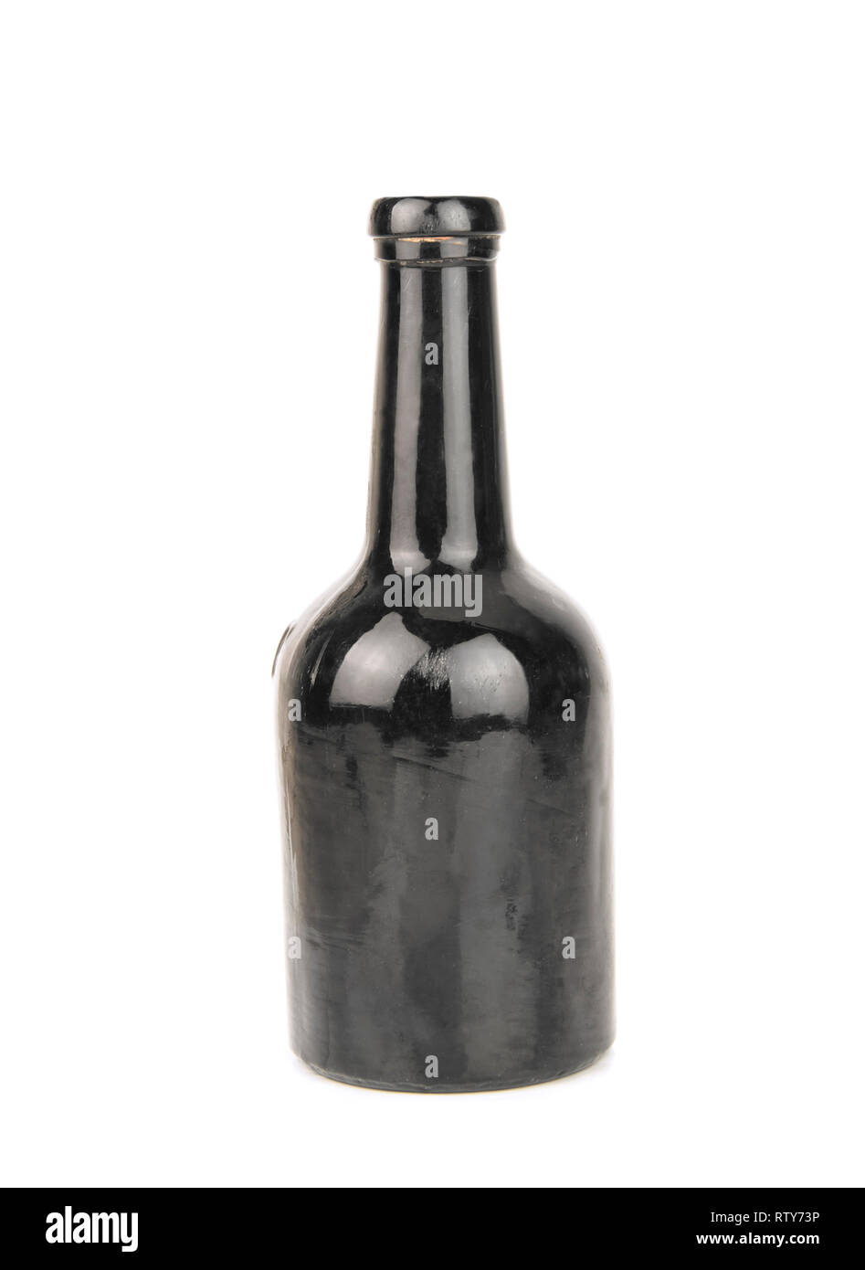 empty glass bottle on white background Stock Photo - Alamy