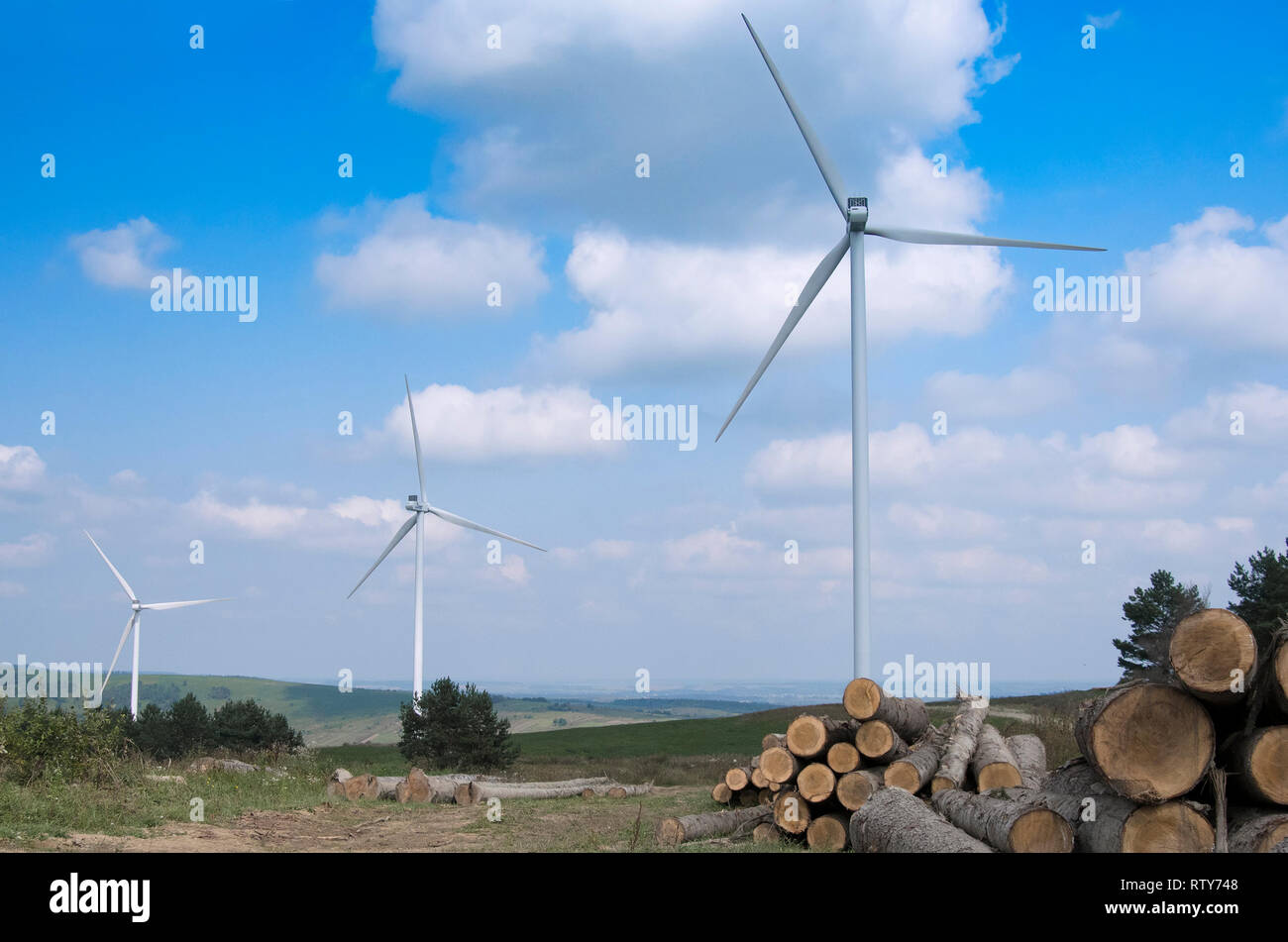 wind turbine farm in forest Stock Photo - Alamy