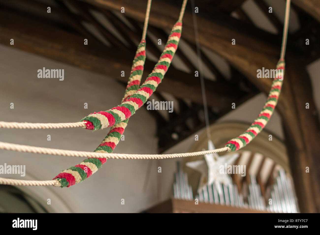 Church bell ropes ringing hi-res stock photography and images - Alamy