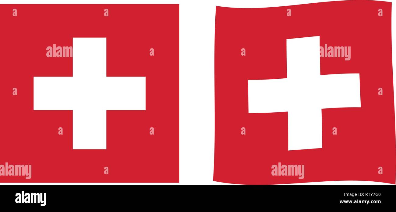 Waving swiss flag Stock Vector Images - Alamy