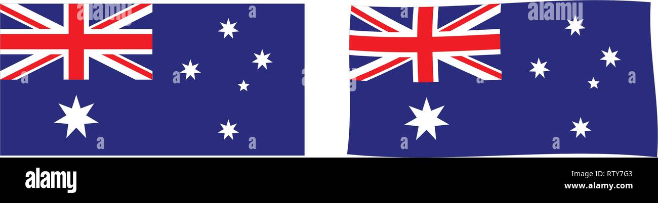 Commonwealth of Australia flag. Simple and slightly waving version ...