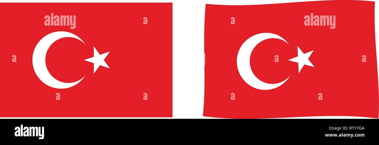 Flag of Turkey. Simple and slightly waving version Stock Vector Image ...