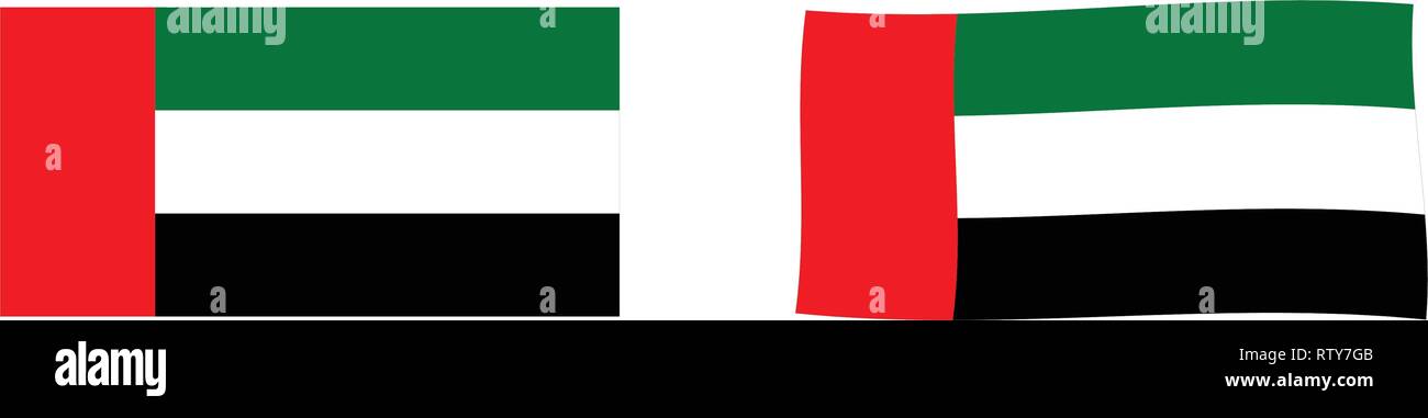 United Arab Emirates (UAE) flag. Simple and slightly waving version ...