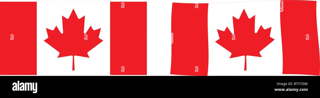 Flag of Canada. Simple and slightly waving version Stock Vector Image ...