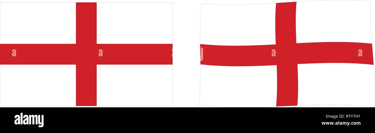 Flag of England. Simple and slightly waving version Stock Vector Image ...
