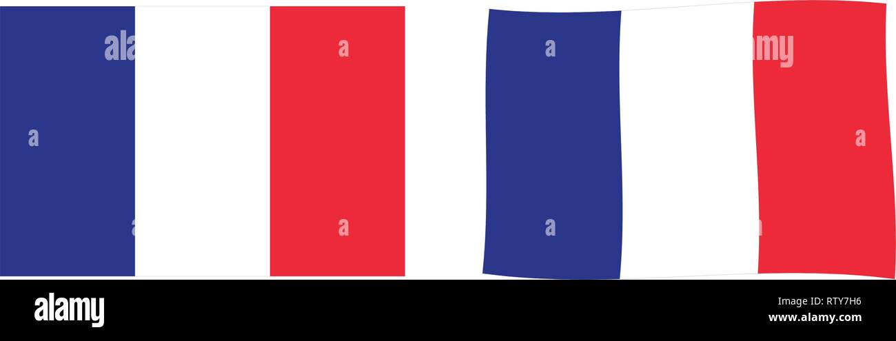 Flag of France. Simple and slightly waving version Stock Vector Image ...