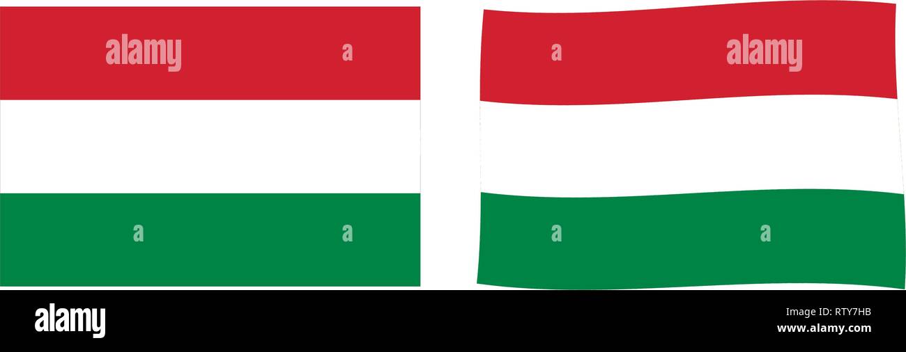 Flag of Hungary. Simple and slightly waving version Stock Vector Image ...