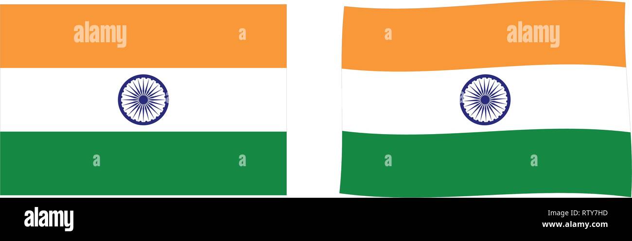 Flag of India. Simple and slightly waving version Stock Vector Image ...