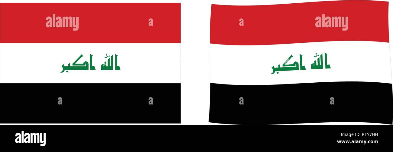 Republic of Iraq flag. Simple and slightly waving version Stock Vector ...
