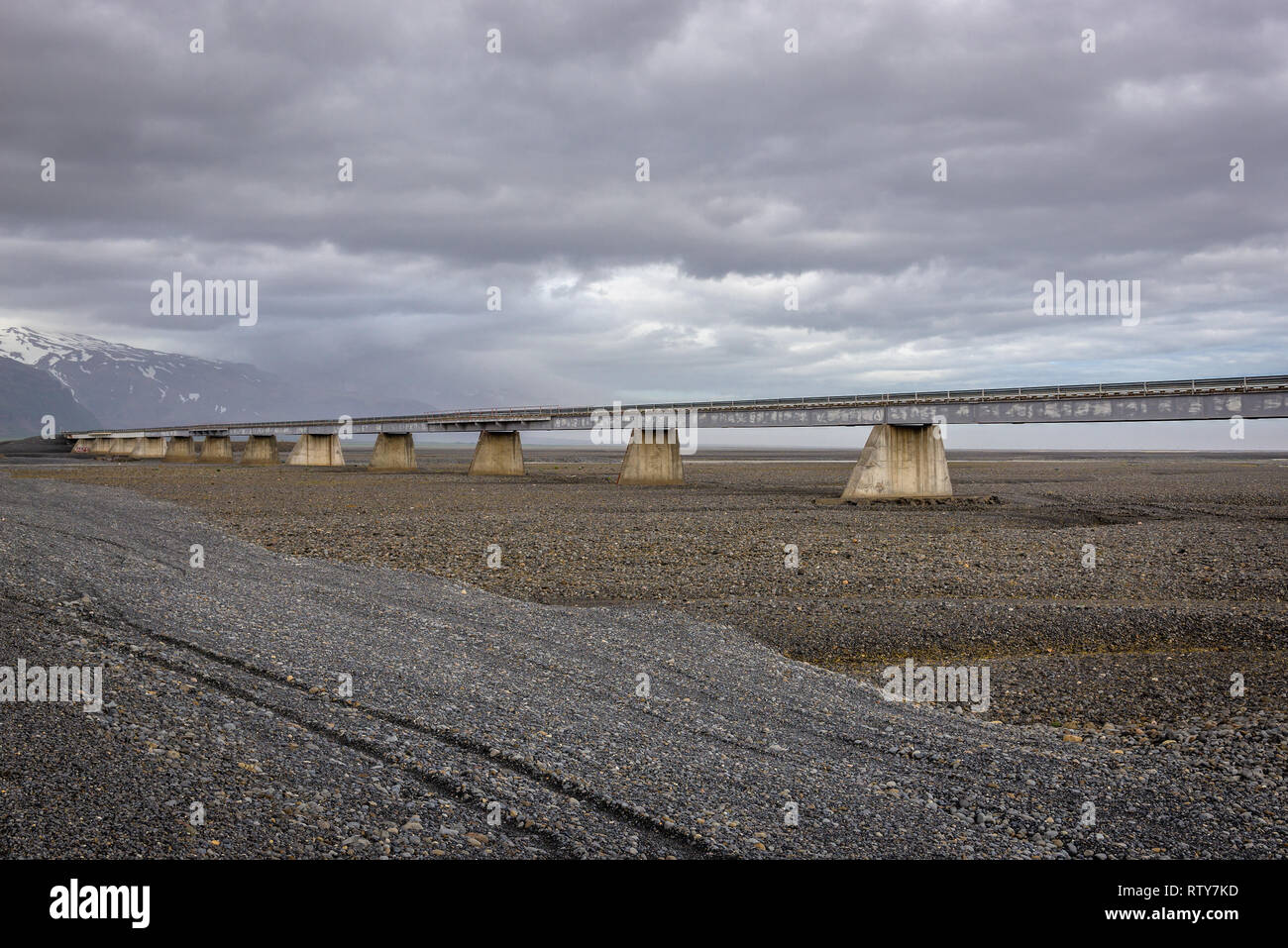 Bridge near Skaftafell National Park in southeast part of Iceland Stock ...