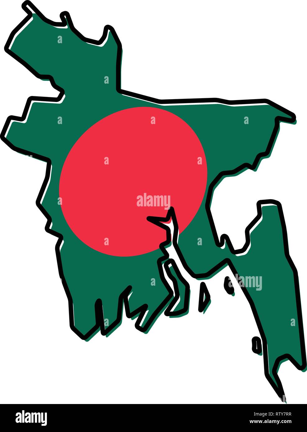 Bangladesh map outline hi-res stock photography and images - Alamy