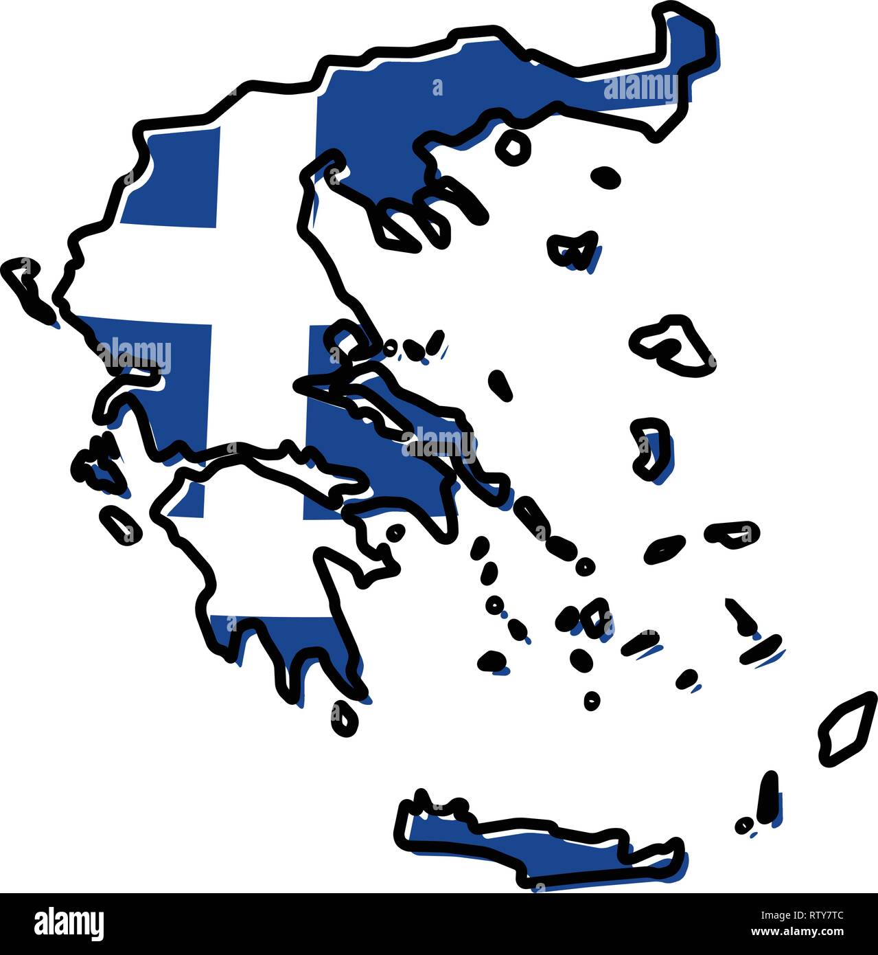 Greek country map outline Stock Vector Images - Alamy