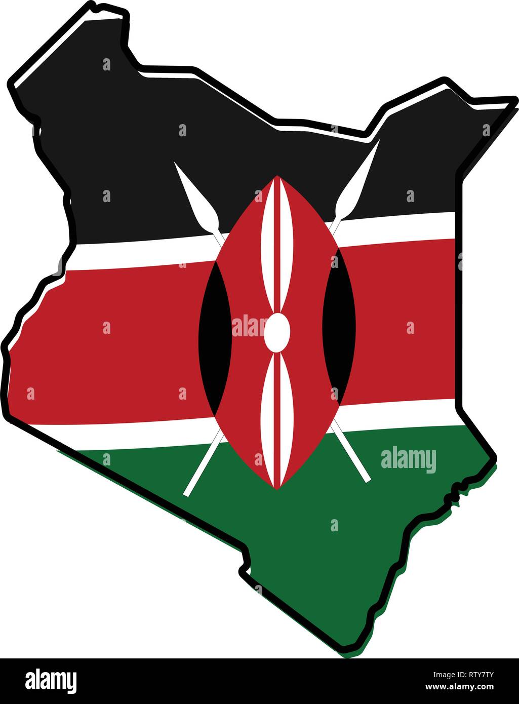 Kenya plain country map hi-res stock photography and images - Alamy