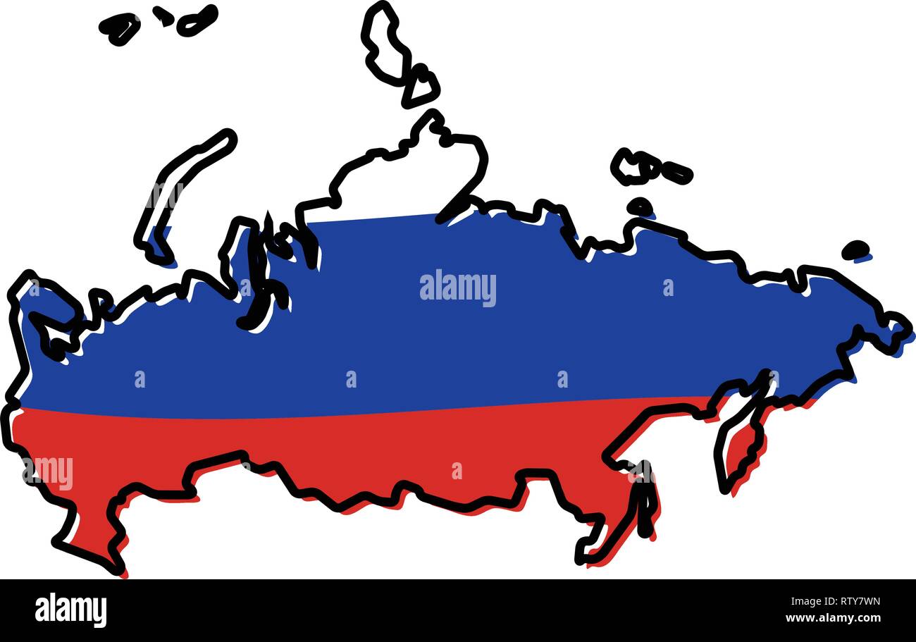 Russia Map Outline High Resolution Stock Photography and Images - Alamy